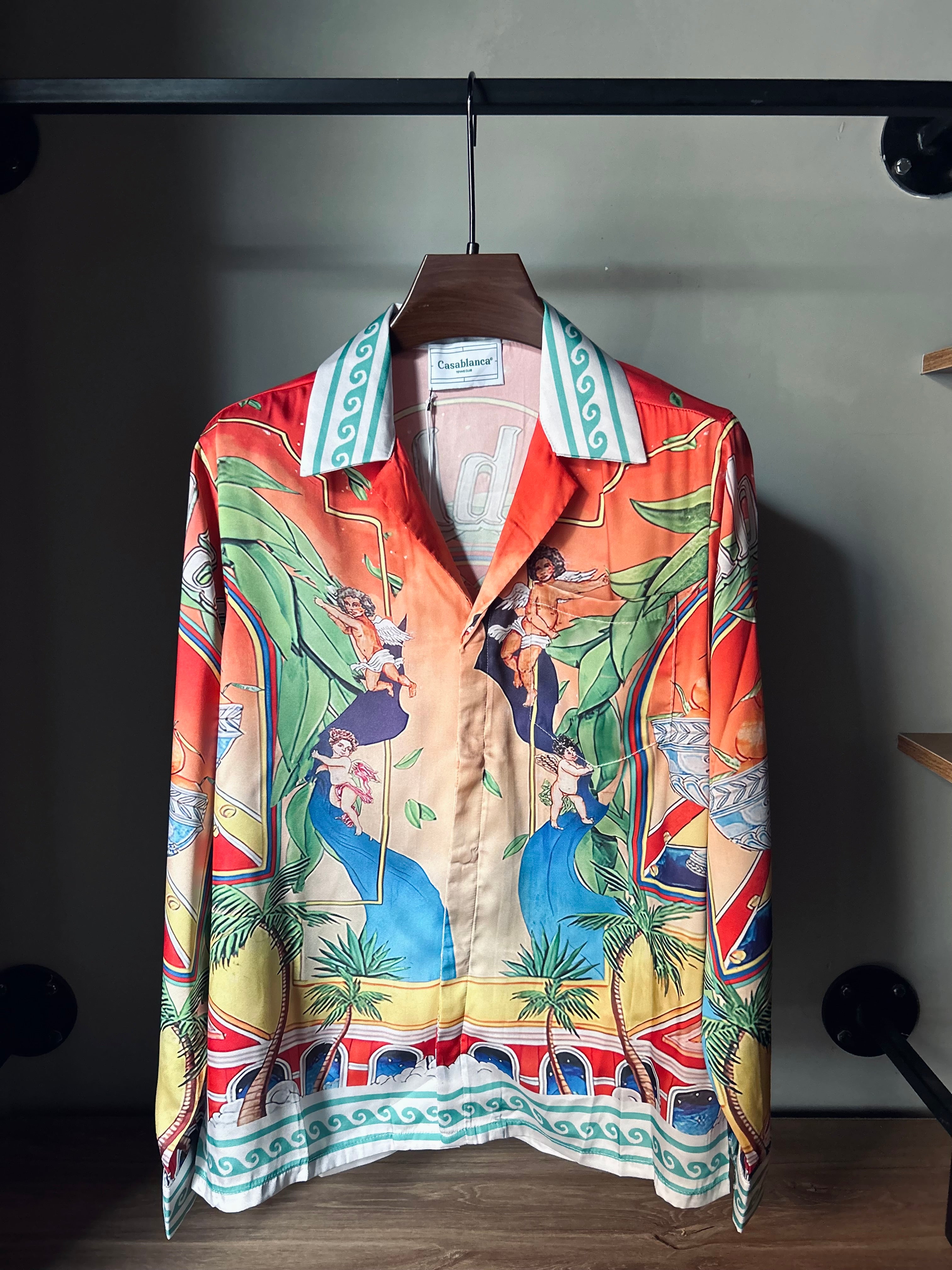 Casablanca Trophy Linen long-sleeve Shirt – bianco-store